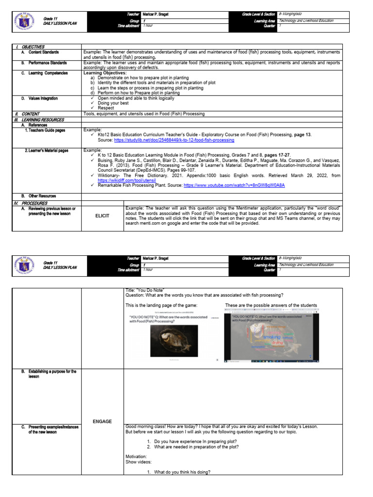 Lesson Plan 7E Template - Recahmas 1 1 | PDF | Learning | Lesson Plan
