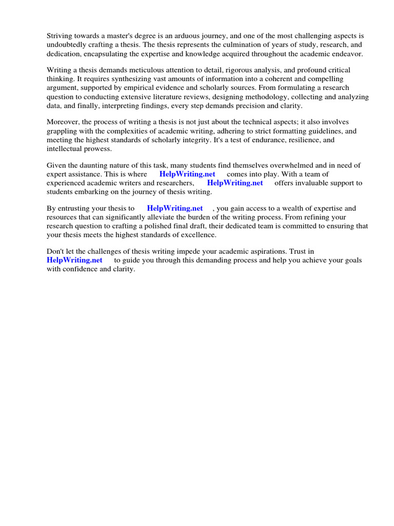 Thesis Master Degree Example | PDF