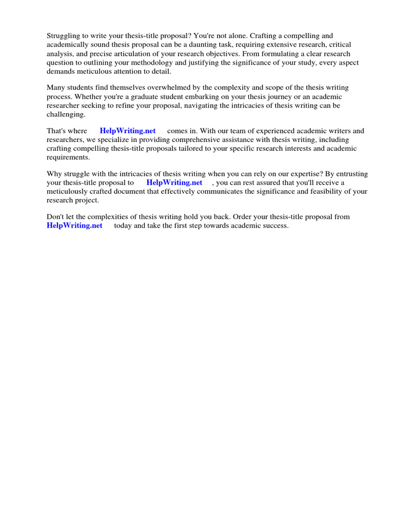 Samples of Thesis-Title Proposal | PDF | Thesis | Methodology