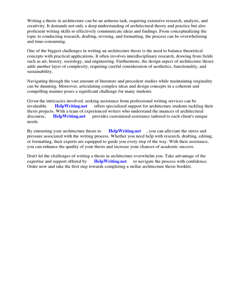 Architecture Thesis Help Guide | PDF | Publishing | Books