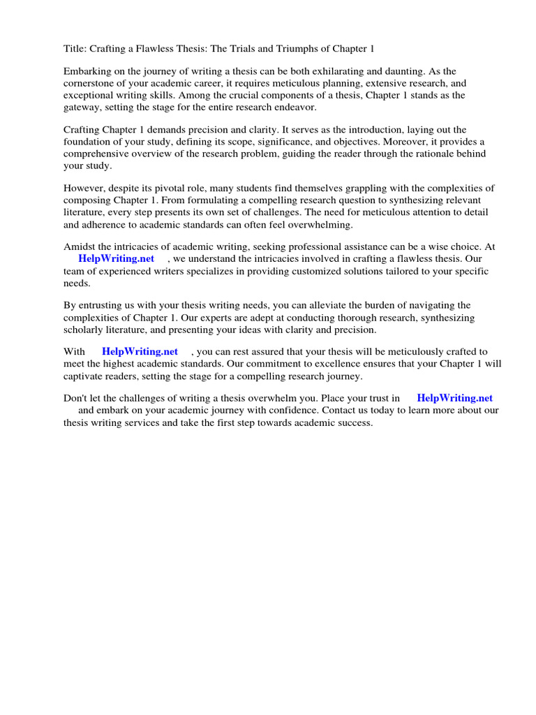 Sample Thesis Paper Chapter 1 | PDF | Career & Growth | Art