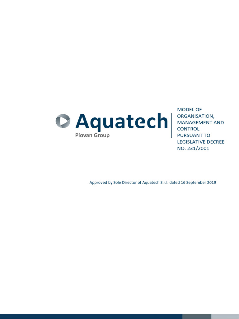 00 Aquatech Model of Organisation Management and Control General Part ...