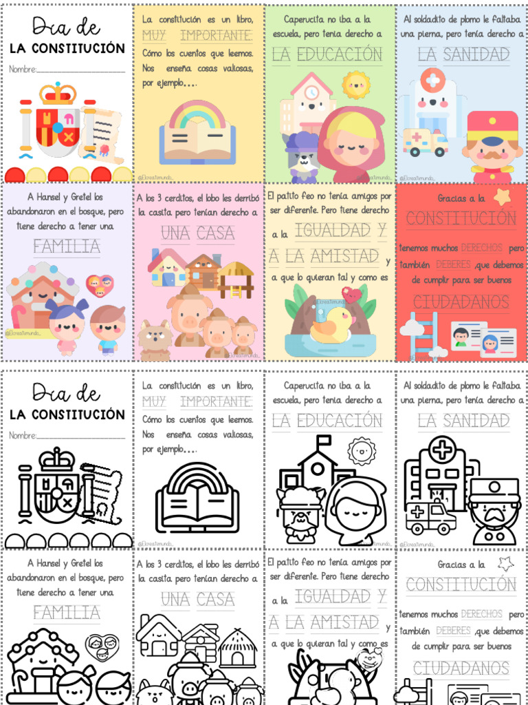 Dia de La Constitucion Colorear | PDF