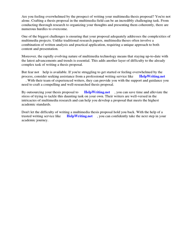 Multimedia Thesis Proposal | PDF