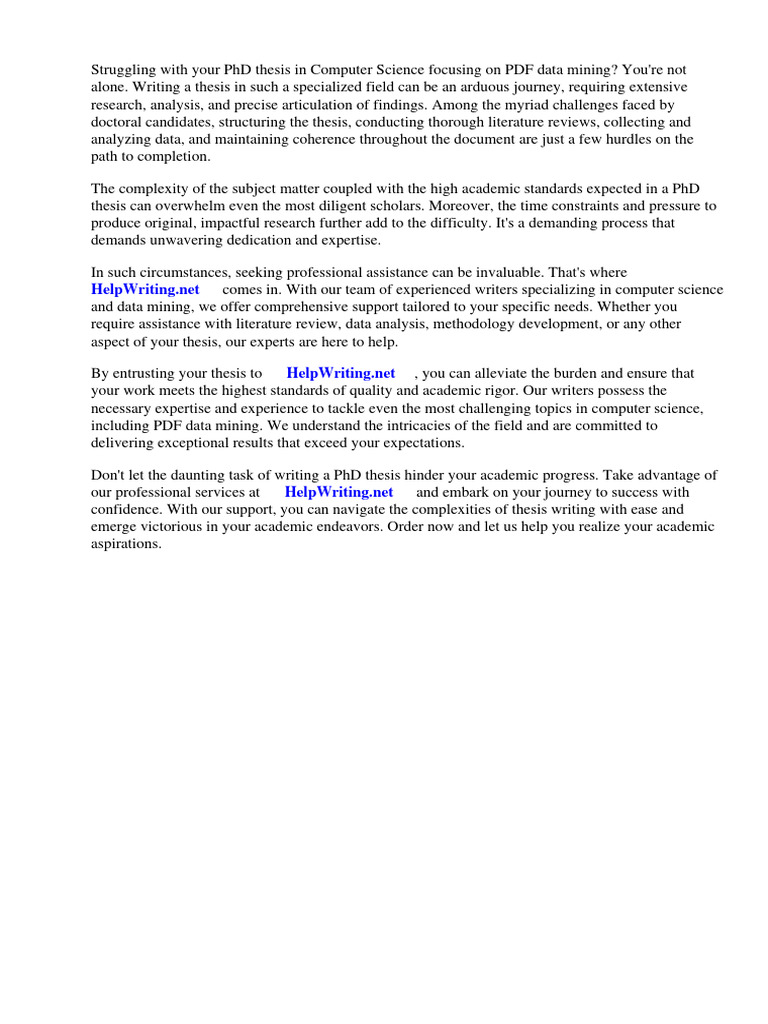 PhD Thesis Support in Data Mining | PDF