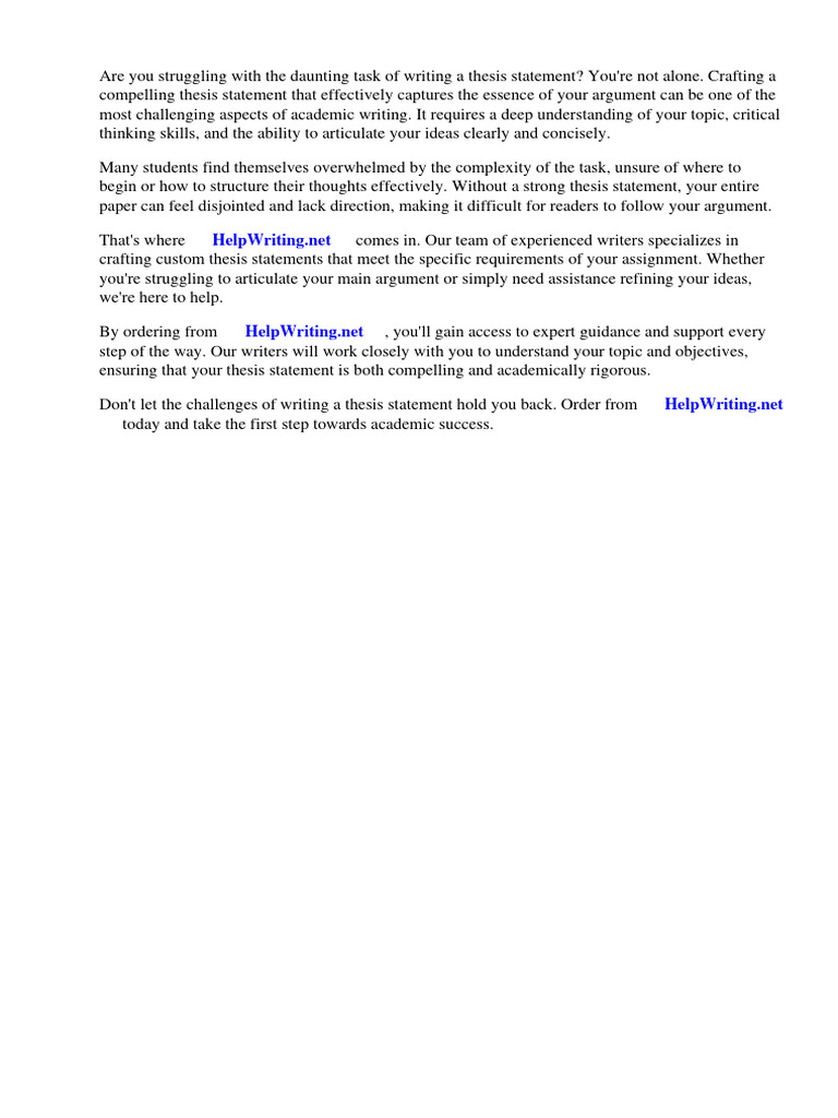 How To Write An Intro With A Thesis Statement | PDF | Essays | Thesis
