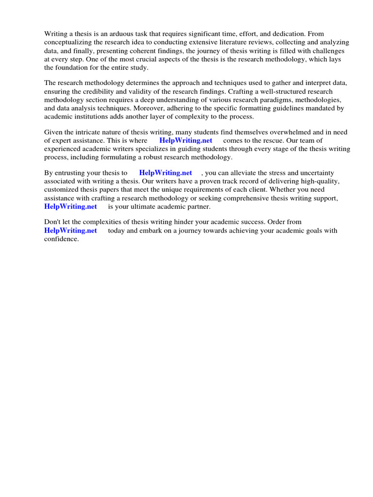 Research Methodology Thesis Format | PDF | Methodology | Thesis