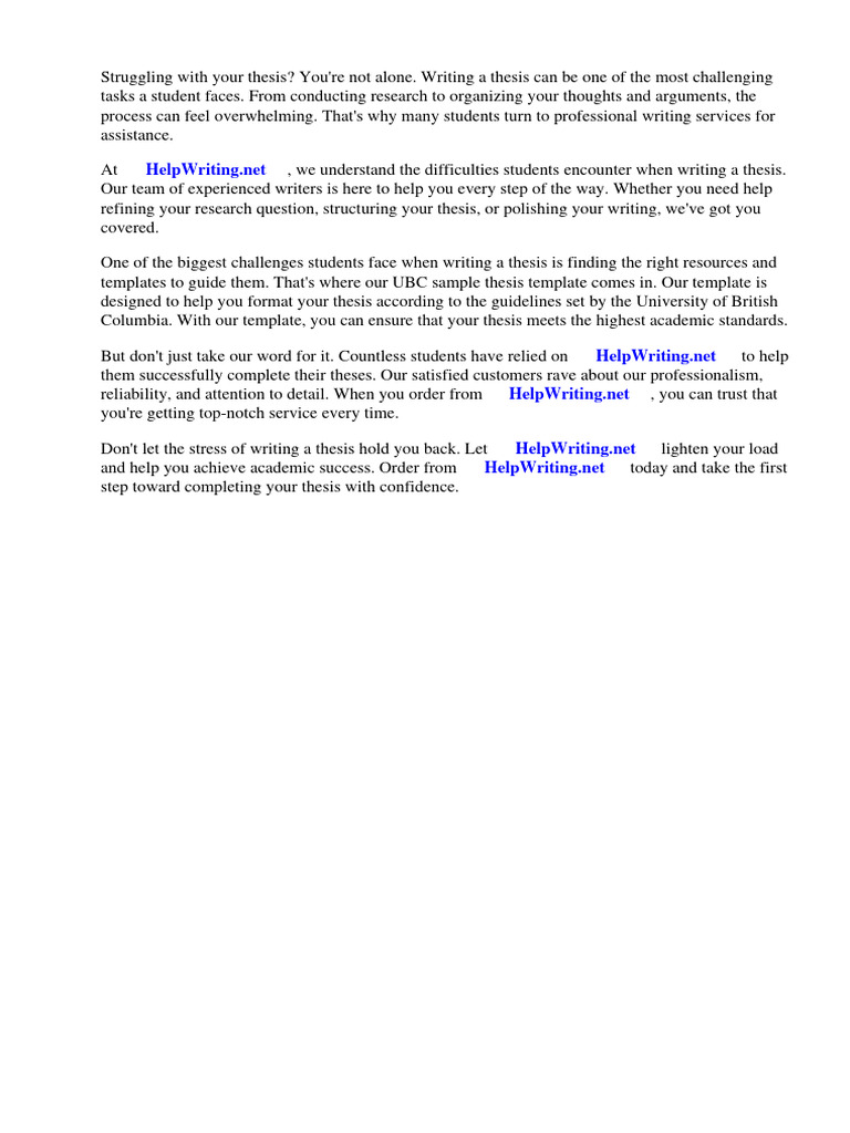 Ubc Sample Thesis Template | PDF | Thesis | Ordinary Least Squares