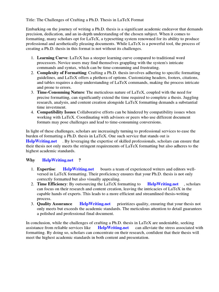 PHD Thesis Format Latex | PDF | Computers