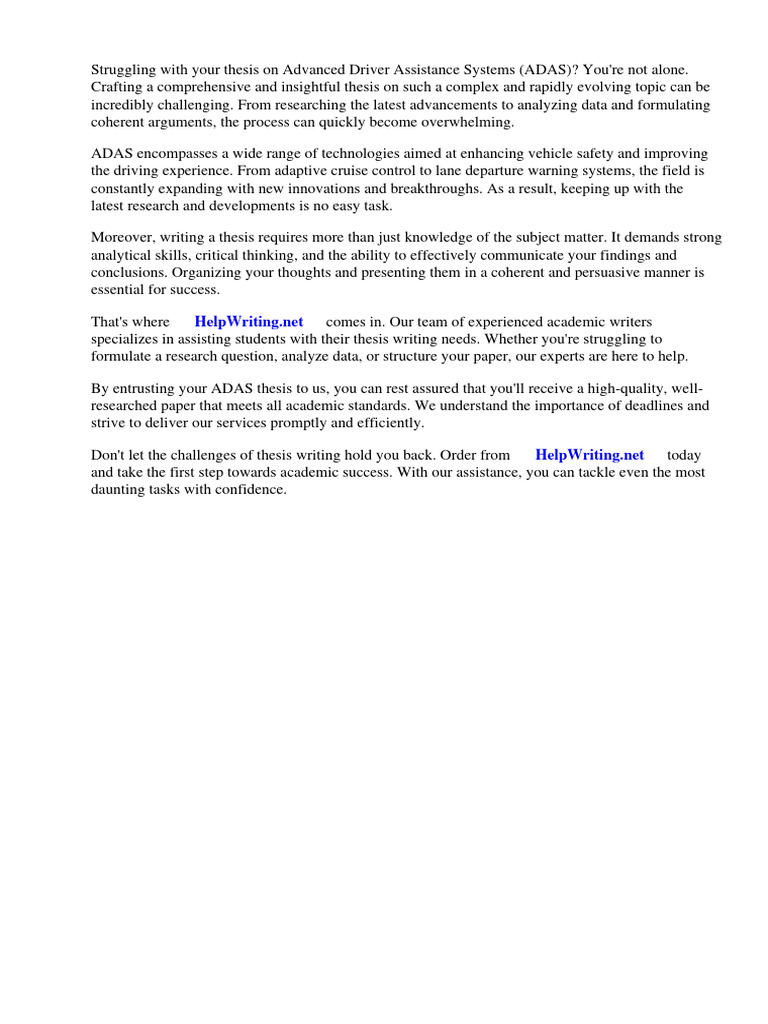 Adas Thesis | PDF