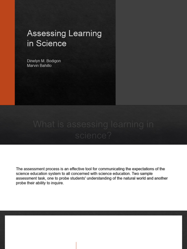 Assessing Learning in Science Report | PDF