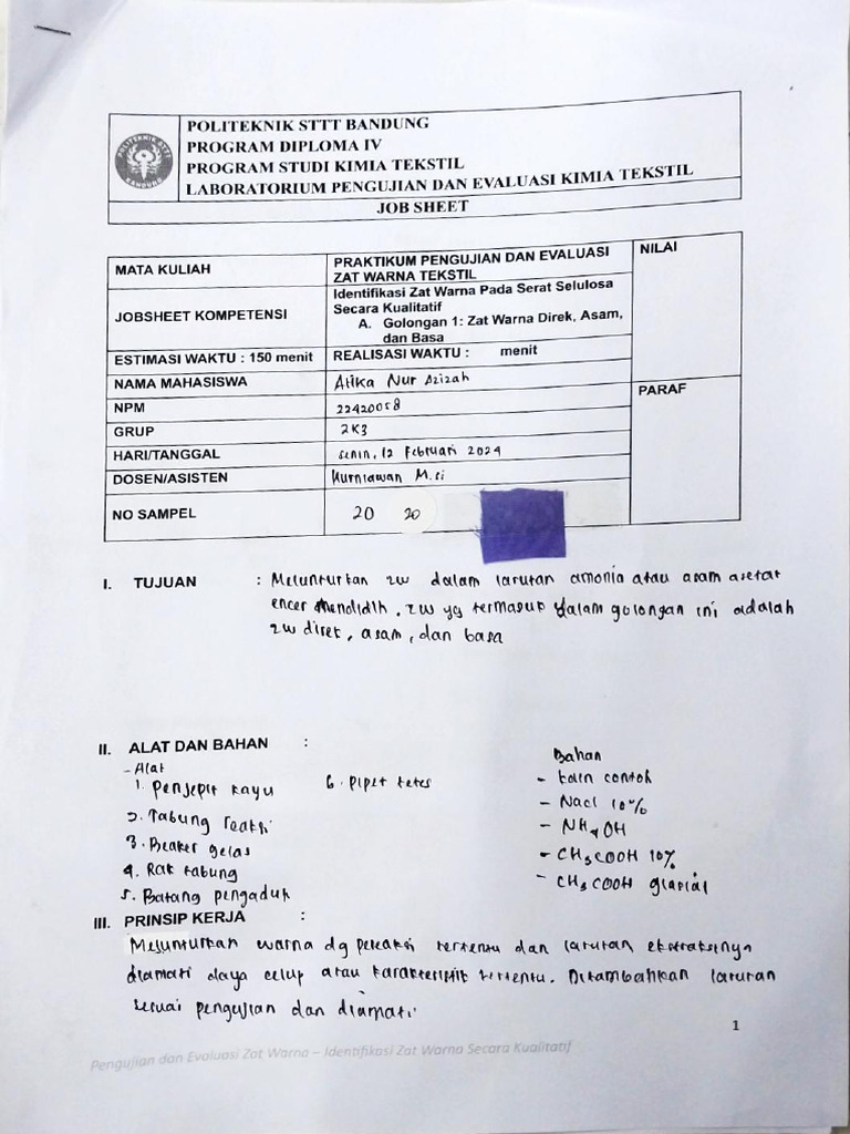 Eval ZW Selulosa 1 | PDF