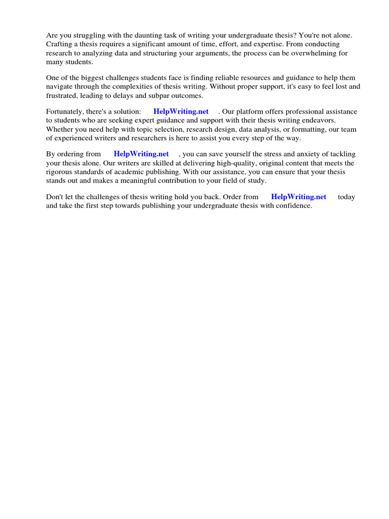 How to Publish Undergraduate Thesis | PDF