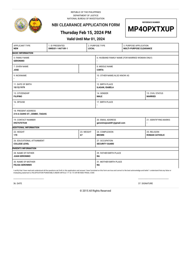 Nbi Clearance | PDF | Justice | Crime & Violence