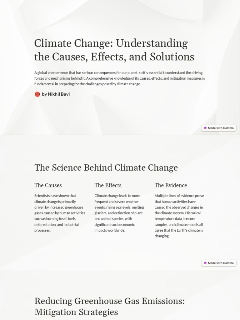 Climate Change Understanding The Causes Effects and Solutions | PDF