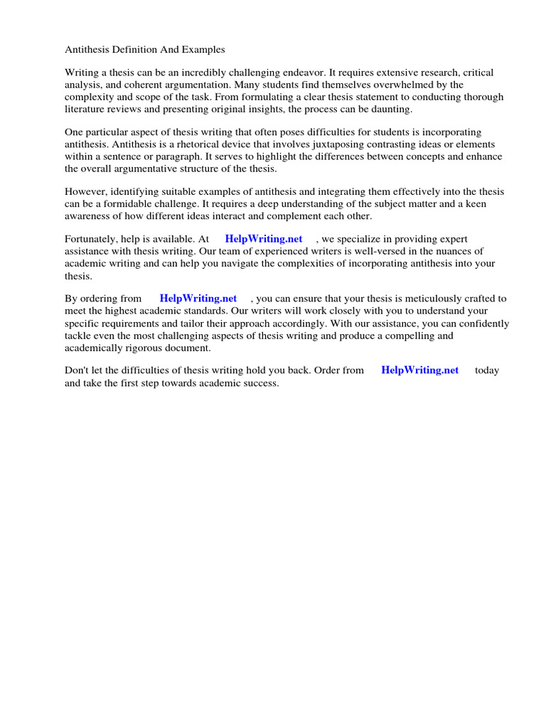 Antithesis Definition and Examples | PDF | Dialectic | Rhetoric