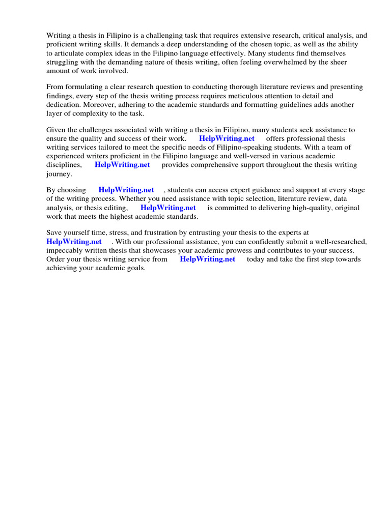 Mga Halimbawa NG Thesis Sa Filipino | PDF