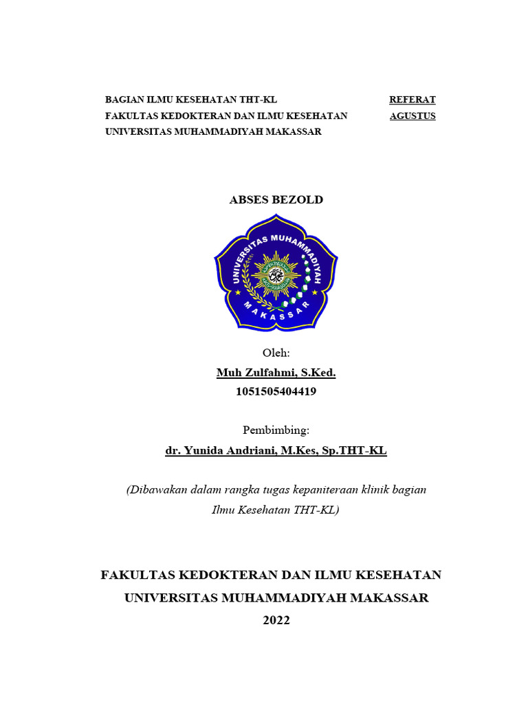 Refarat Abses Bezold | PDF
