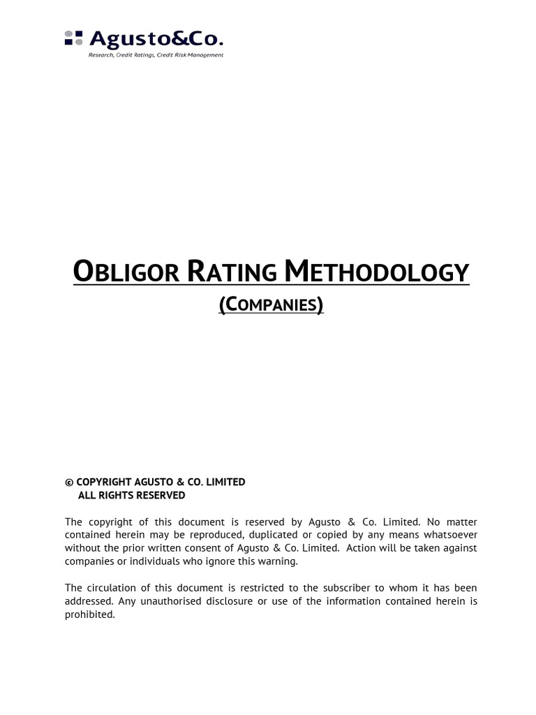 Corporate Rating Methodology (Agusto) 2 | PDF | Debt | Working Capital