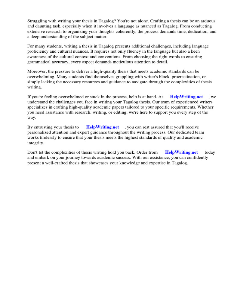 Example NG Tagalog Thesis | Download Free PDF | Tagalog Language | Thesis