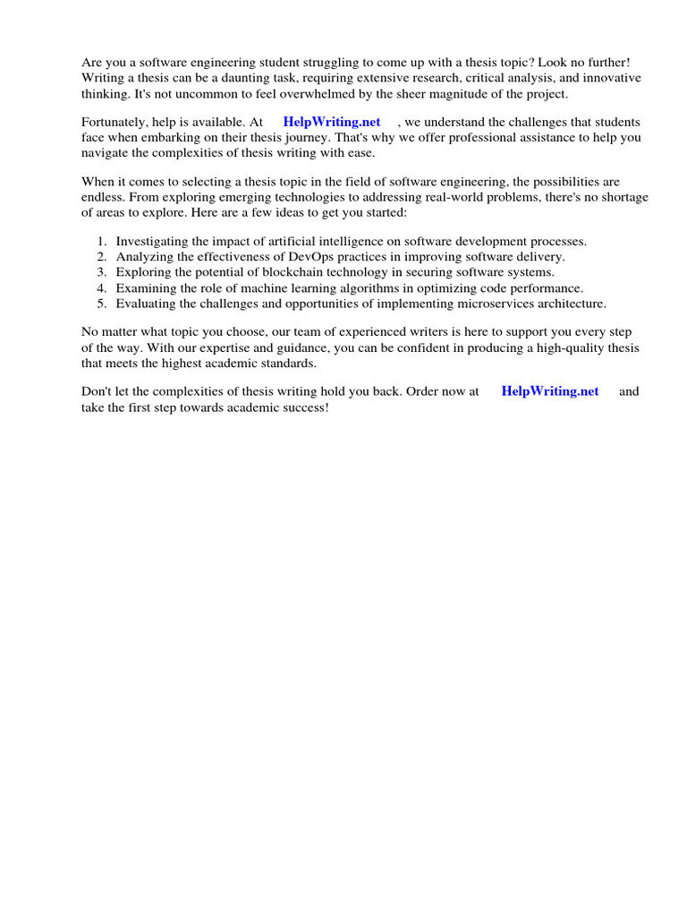 Software Engineer Thesis Ideas | PDF | Business | Art