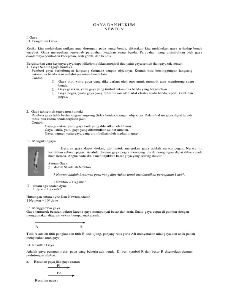 Bahan Ajar Gerak Dan Gaya Kelas 7 | PDF