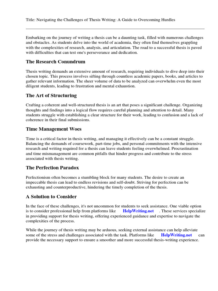 Thesis Problems Tumblr | PDF