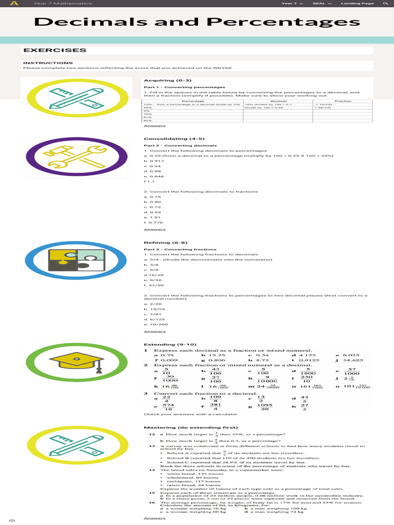 Year 7 Mathematics - E - Connecting | PDF