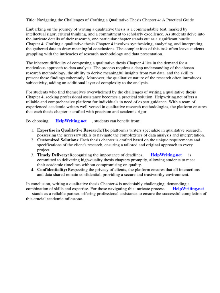 Qualitative Thesis Chapter 4 Example | PDF | Methodology | Qualitative Research