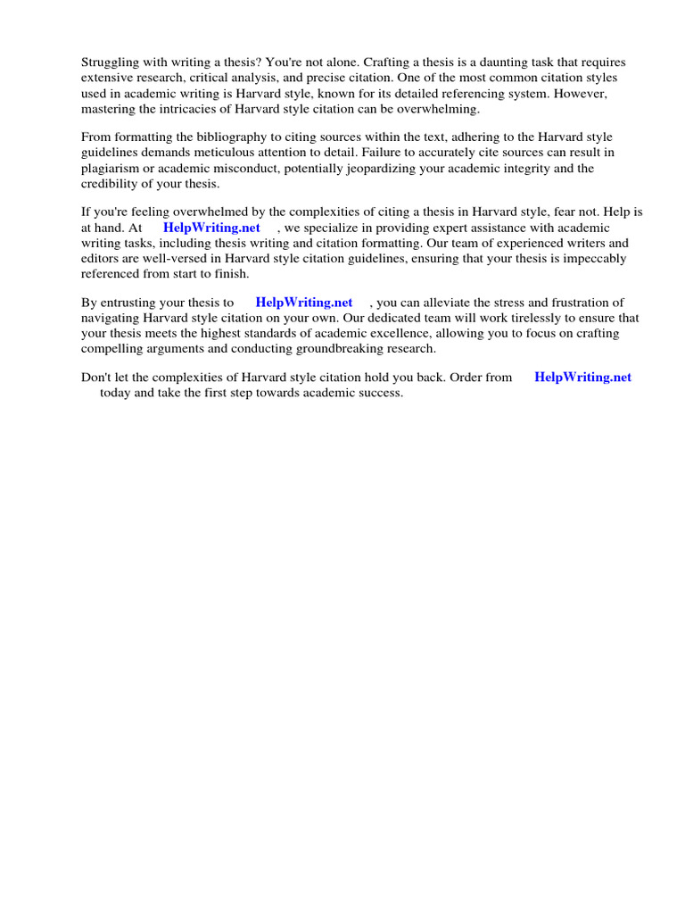 How To Cite A Thesis Harvard Style | PDF | Foreign Language Studies