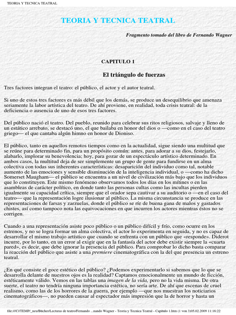 Fernando Wagner - Teoria y Tecnica Teatral | PDF | Teatro | Romeo y Julieta