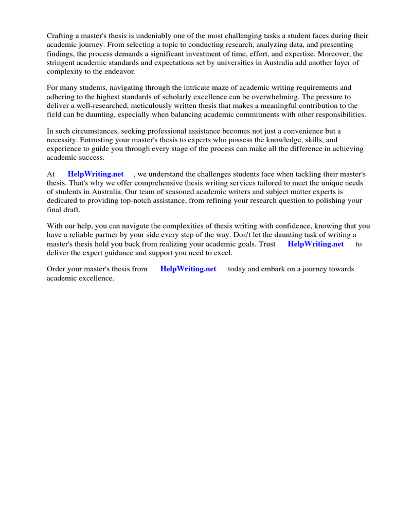 Masters Thesis Example Australia | PDF | Expert | Thesis