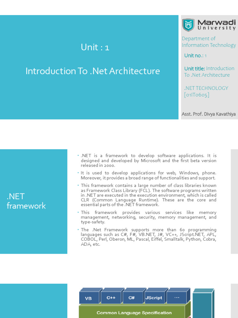 Unit 1IntroductionToNetArchitecturepdf 2023 12 22 11 07 52 | PDF ...