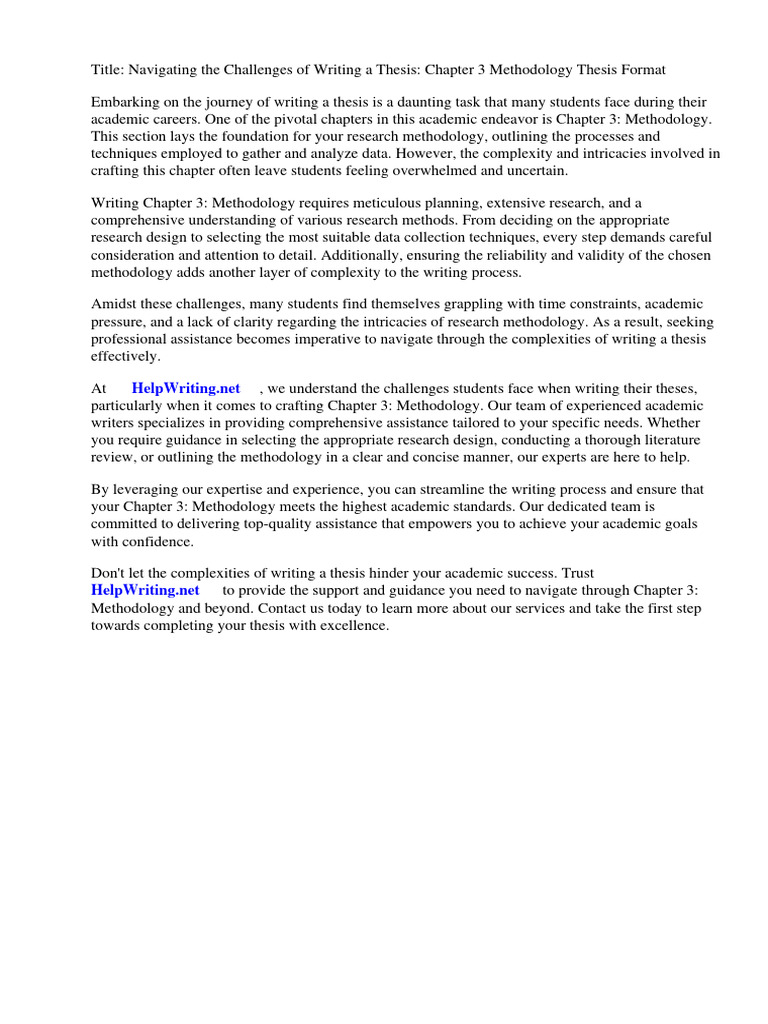 Chapter 3 Methodology Thesis Format | PDF | Methodology | Scientific Method