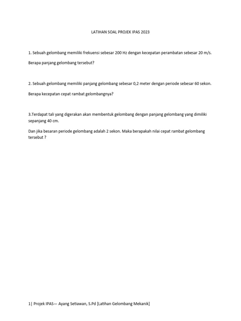 Latihan Soal Projek Ipas | PDF