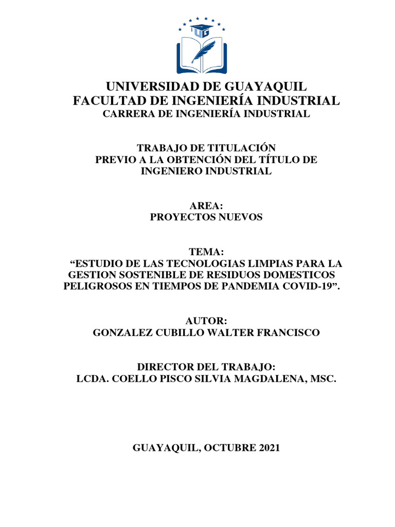 Gonzalez Cubillo Walter Francisco | PDF | Residuos | Gestión de residuos