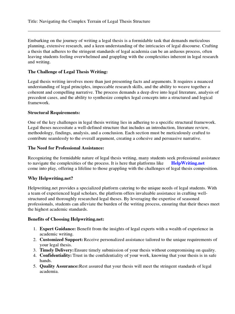 Legal Thesis Structure | Download Free PDF | Thesis | Essays