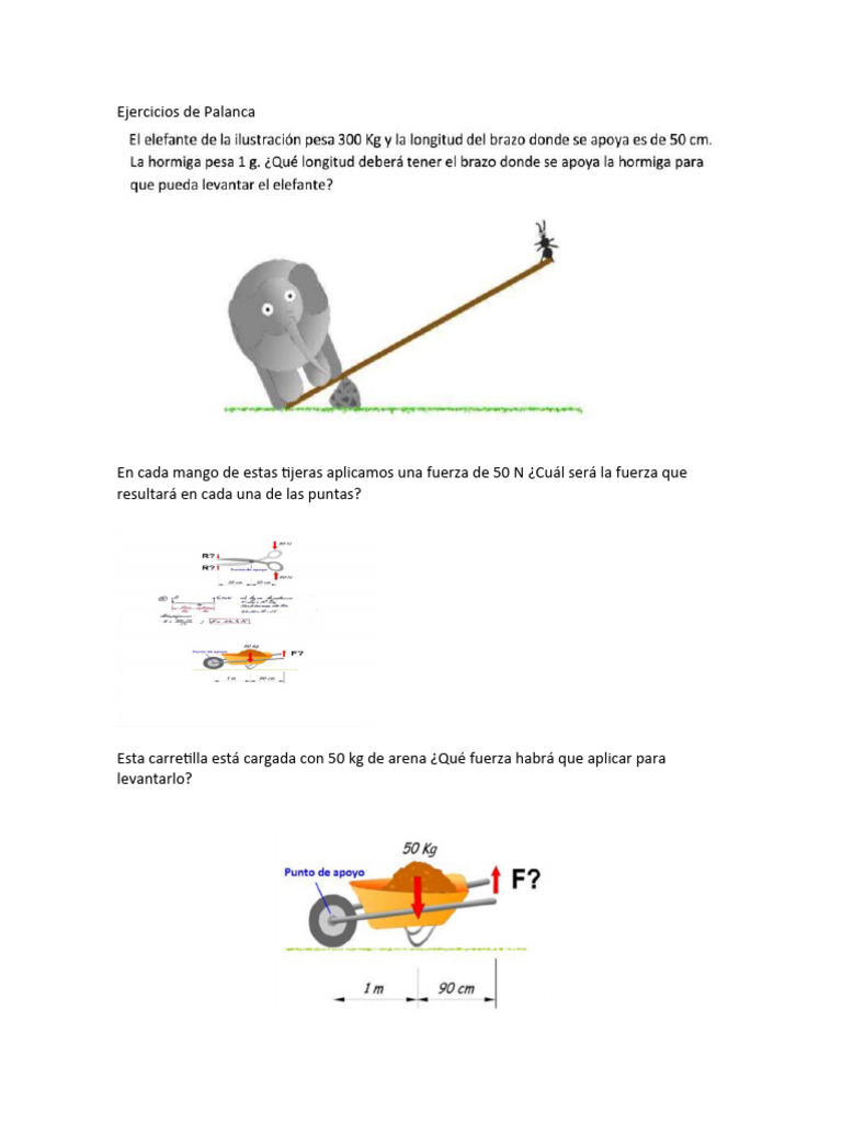 Ejercicios de Palanca 2 | PDF