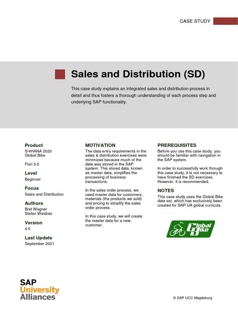 Global Bike SAP Sales Case Study | PDF | Business
