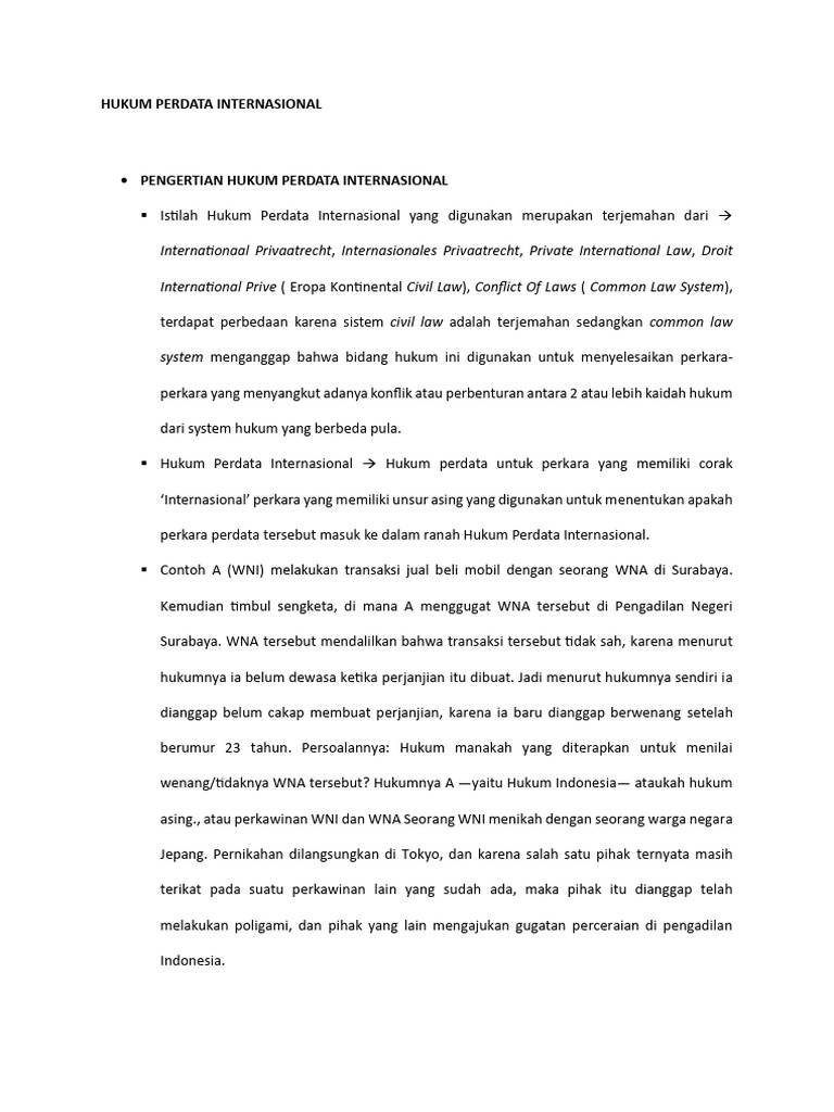 Hukum Perdata Internasional | PDF