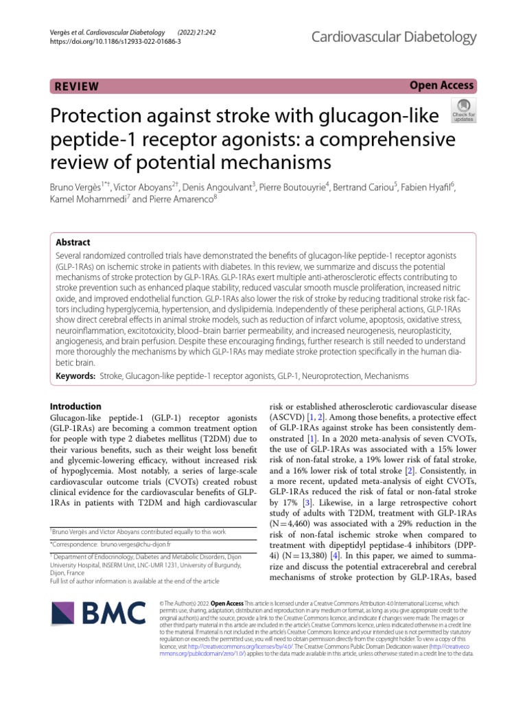 GLP1 Evc 1 | PDF | Stroke | Atherosclerosis