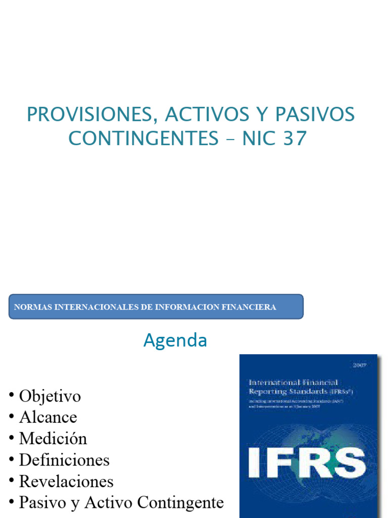 Diapositivas. NIC 37 PROVISIONES | PDF | normas internacionales de ...