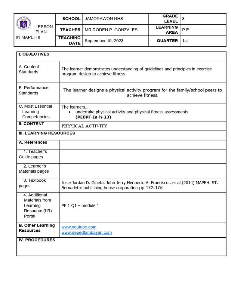 Lesson Plan First Week 1.2 | Download Free PDF | Learning | Teachers