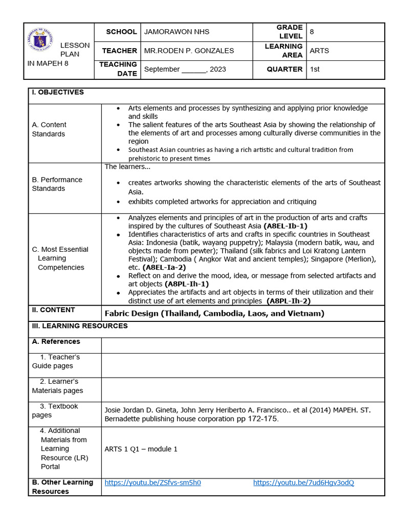 Lesson Plan Second Week 2 | PDF Lesson Plan Second Week 2 | PDF