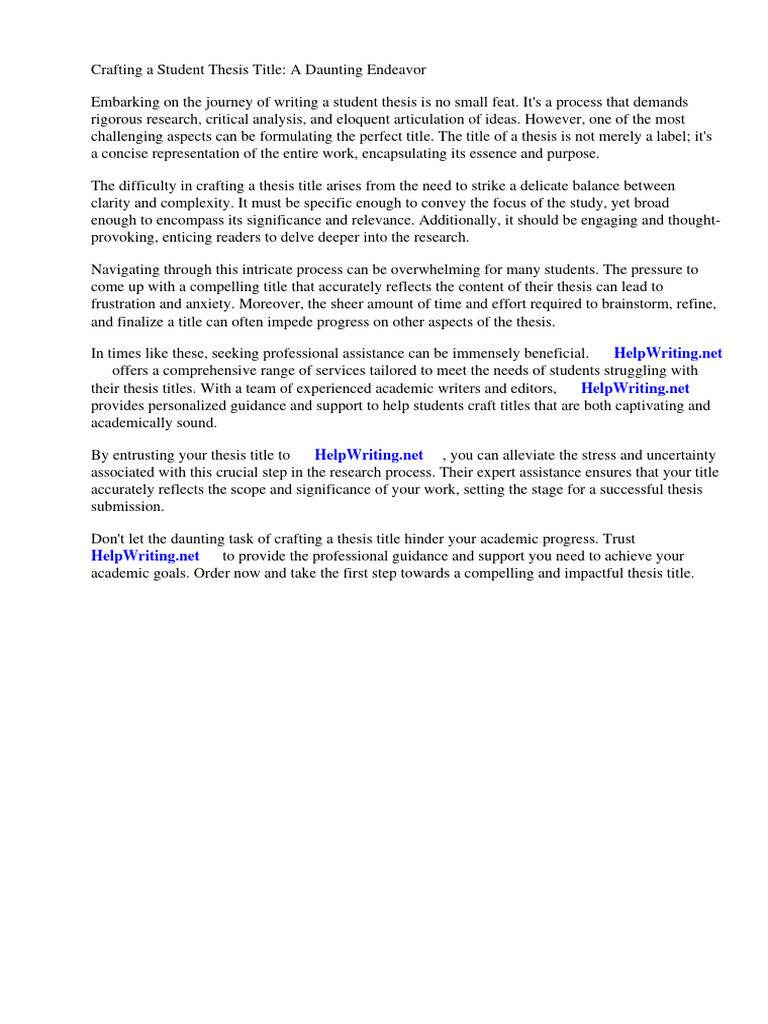 Student Thesis Title | PDF