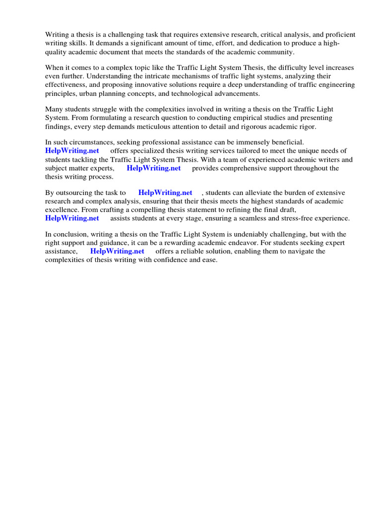 Traffic Light System Thesis | PDF | Traffic | Traffic Light