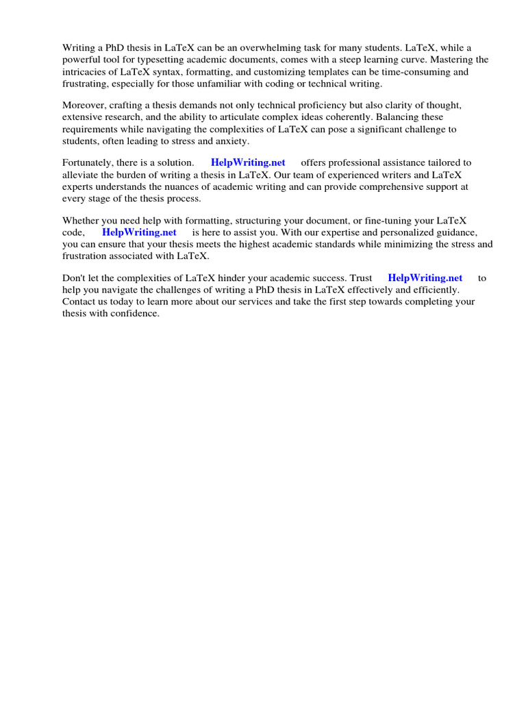 Writing Phd Thesis In Latex | Pdf