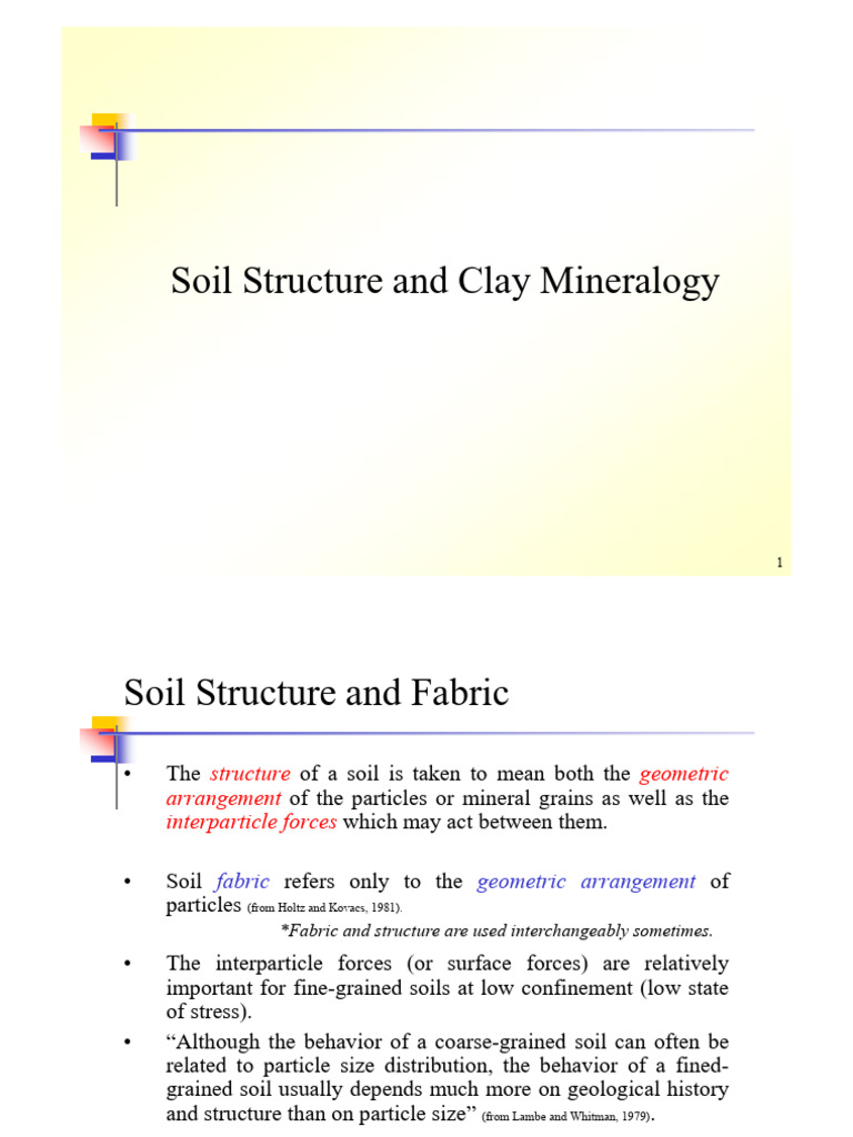 LKY - Soil Structure - Clay Minerals | PDF | Science & Mathematics