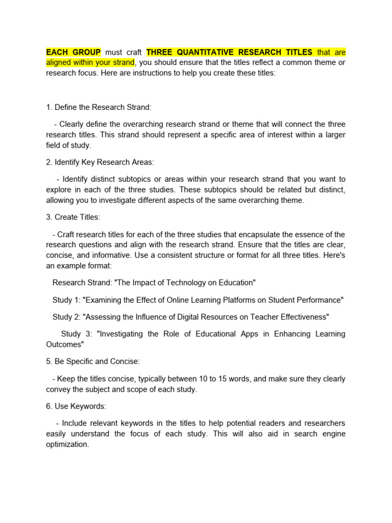 Research Title Template | PDF | Educational Technology | Human ...