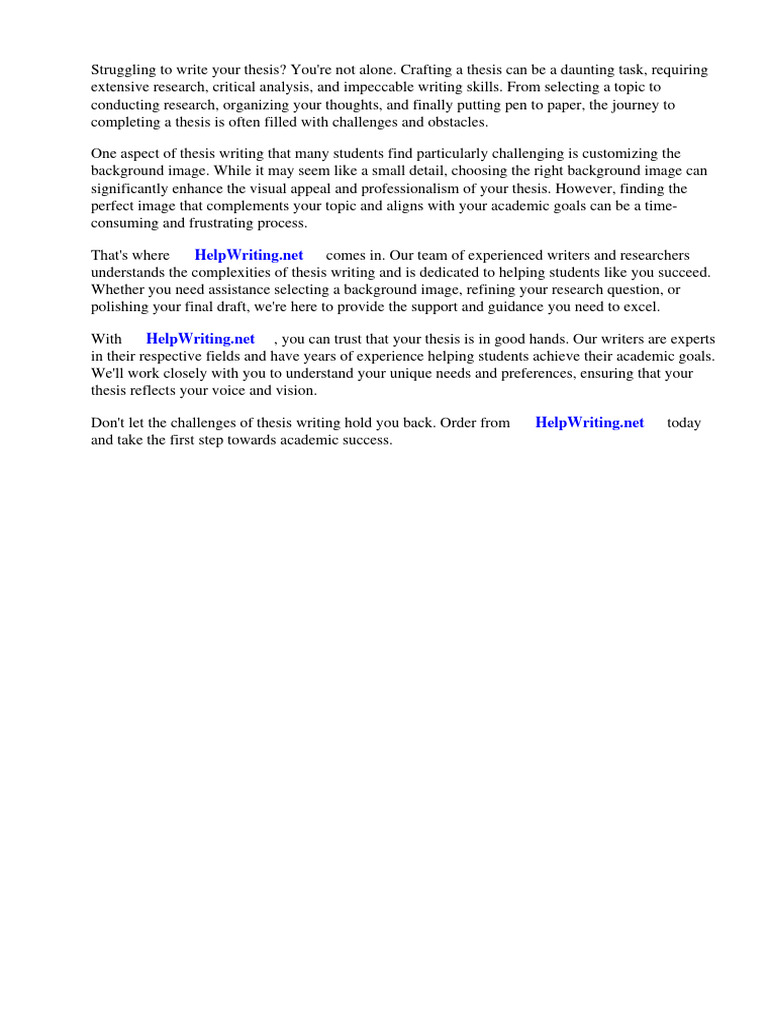 Thesis Custom Background Image | PDF | Thesis | Essays